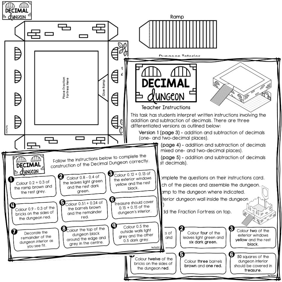 Decimal Dungeon Activity - Top Teacher