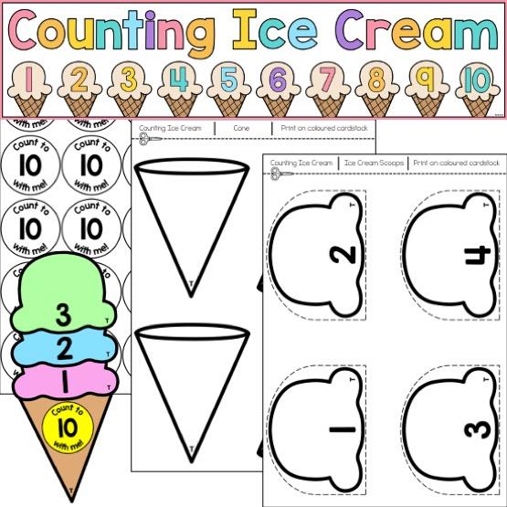 Counting Ice Creams 1-10 Craft - Top Teacher