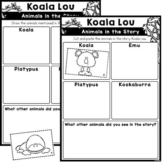 Koala Lou: Animals in the Story Worksheets - Top Teacher