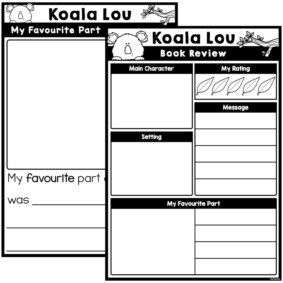 Koala Lou: Book Review Worksheets - Top Teacher