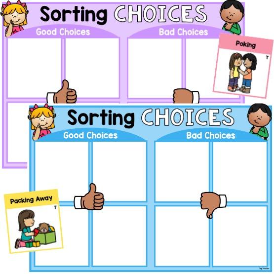 Sorting Choices Mat - Top Teacher