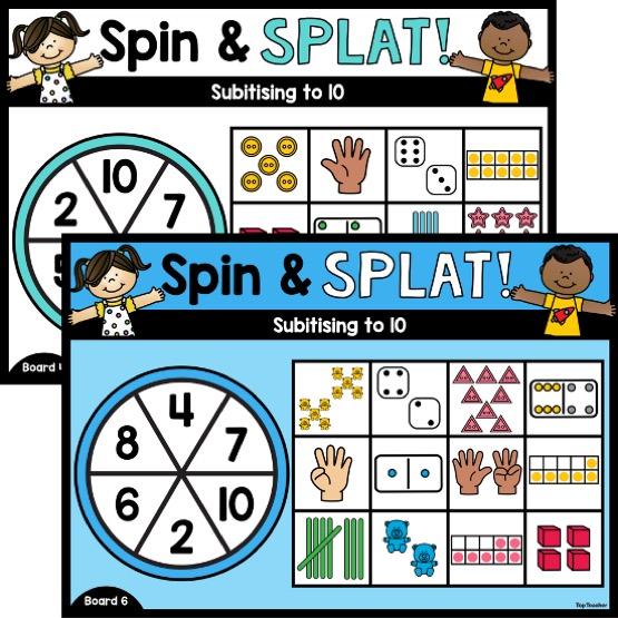 Spin & Splat: Subitising to 10 Game - Top Teacher