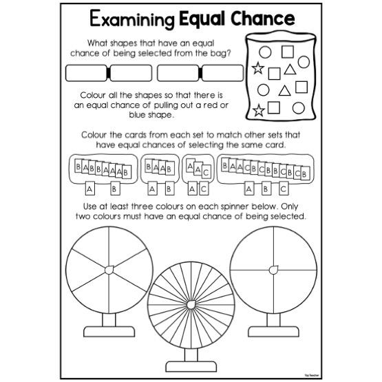 Examining Equal Chance: Probability Worksheets - Top Teacher