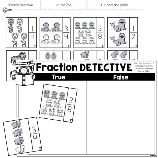 Fraction Detective at the Zoo: Fractions of a Collection Worksheets ...