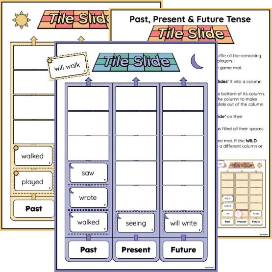 Past, Present & Future Tense: Tile Slide Game - Top Teacher