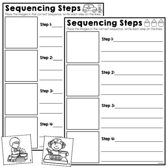 Sequencing Steps Worksheets 3 Step Sequencing Boards For Beginning