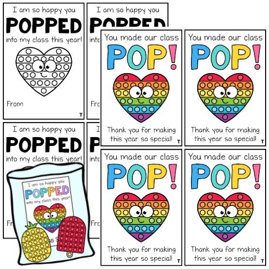 End of Year Student Gift Tag: Fidget Poppers - Top Teacher