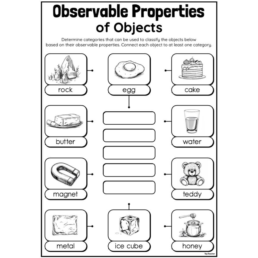 Observable Properties of Objects: Chemical Sciences Worksheet - Top Teacher