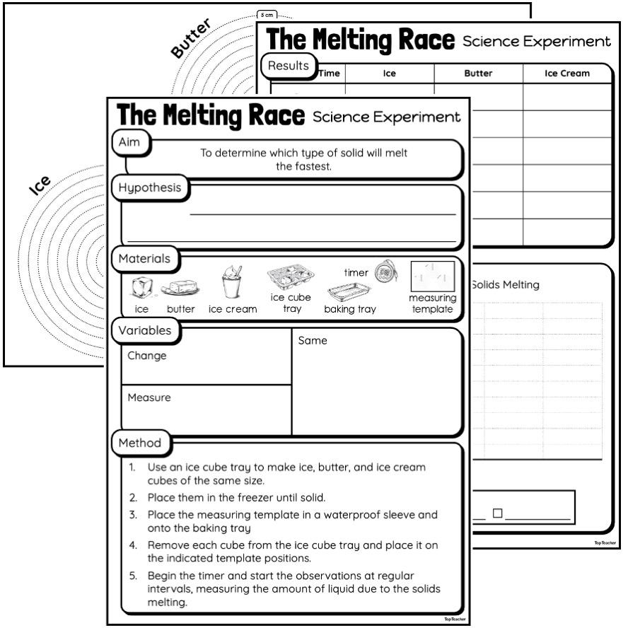 Year 3 Chemical Sciences Assessment: The Melting Race Experiment - Top ...