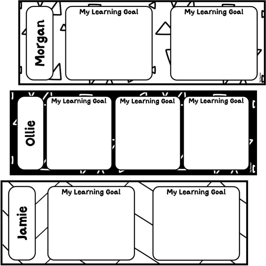 Learning Goal Cards Monochrome - Top Teacher