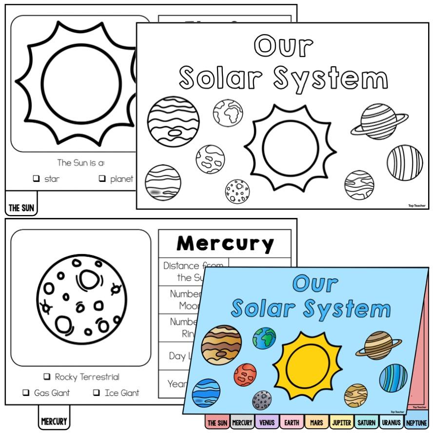 Solar System Flip Book Template