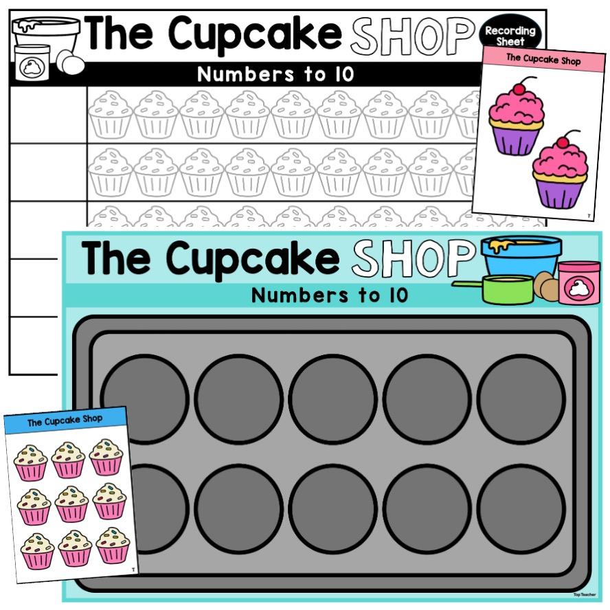 The Cupcake Shop: Numbers to 10 Activity - Top Teacher