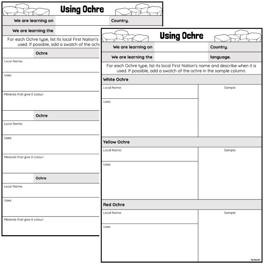 Using Ochre: Earth & Space Sciences Worksheet - Top Teacher