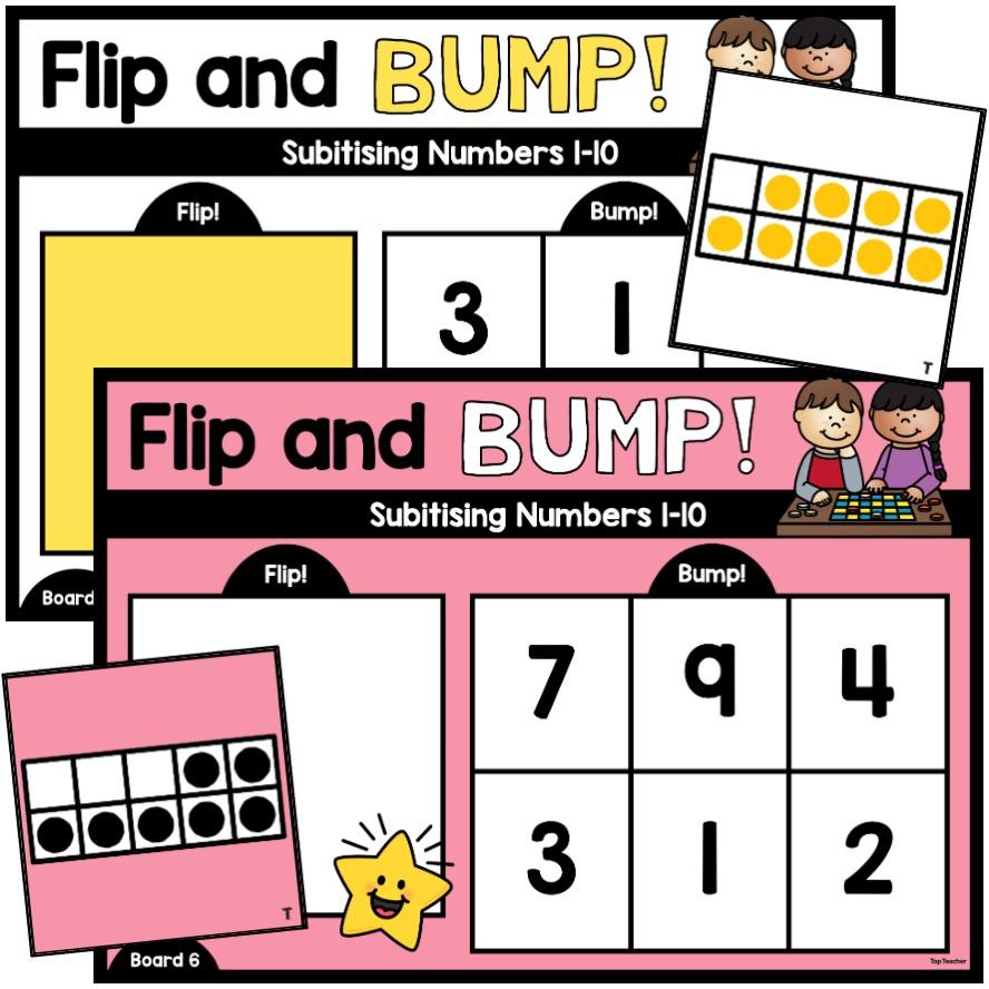 Flip & Bump! Subitising Numbers to 10 Game - Top Teacher