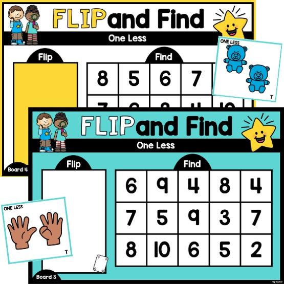 Flip & Find One Less: Numbers to 10 Game - Top Teacher