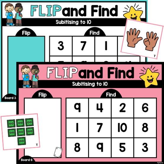 Flip & Find: Subitising Numbers to 10 Game - Top Teacher