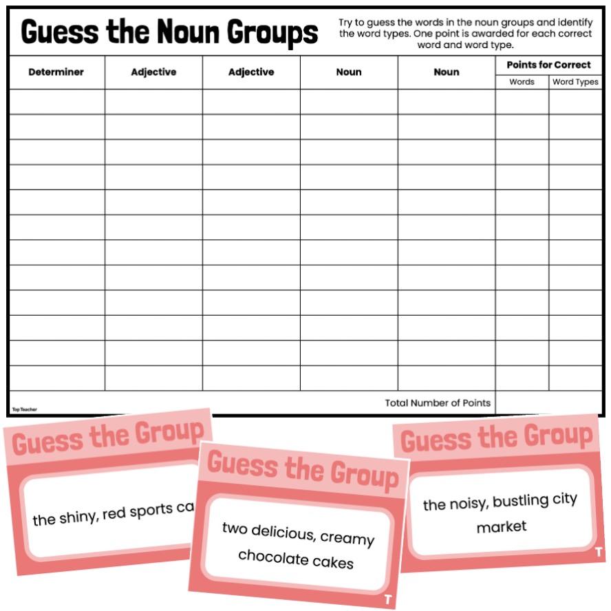 Guess the Noun Groups Game - Top Teacher