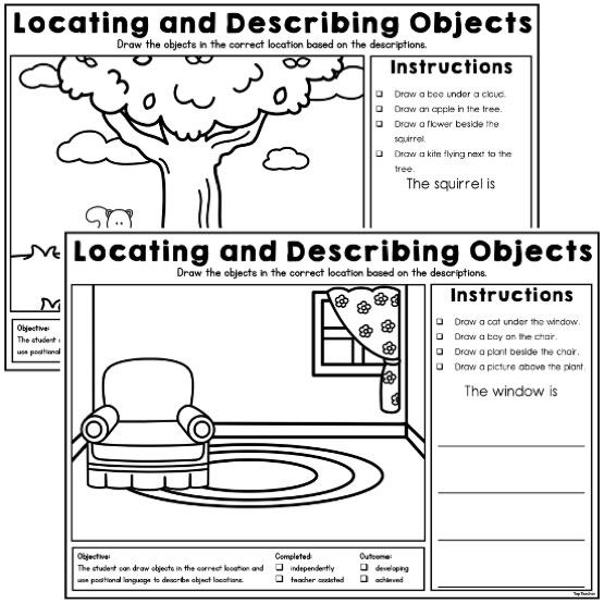 Locating & Describing Objects Assessment - Top Teacher