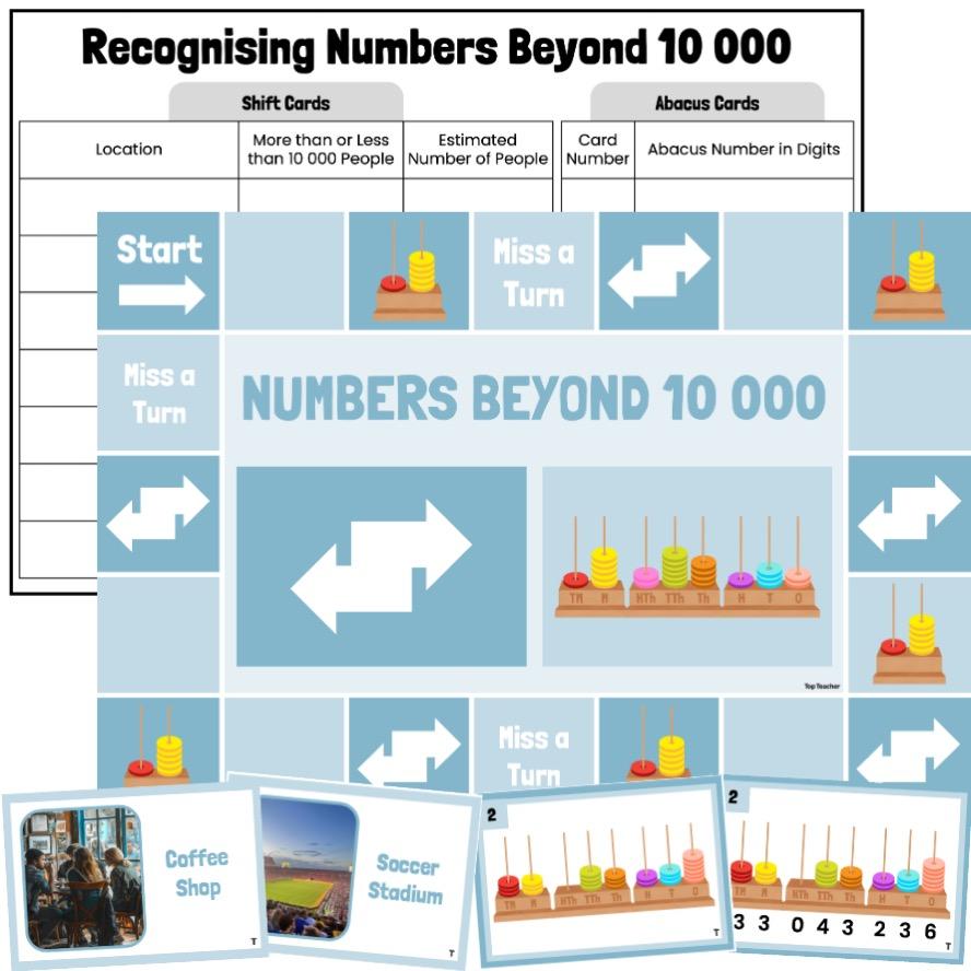 Recognising Numbers Beyond 10 000: Place Value Game - Top Teacher