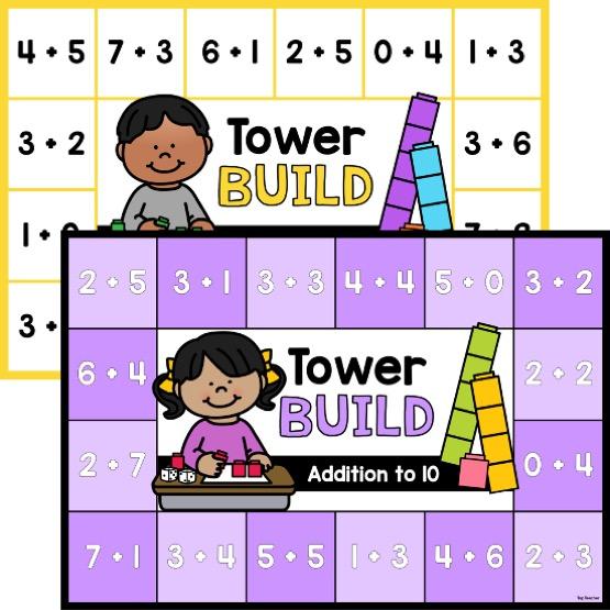 Tower Build: Addition to 10 - Top Teacher