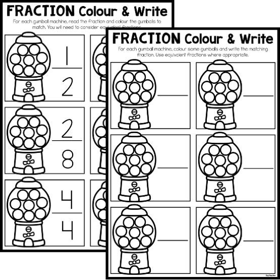 Fractions Colour & Write: Apple Trees - Top Teacher