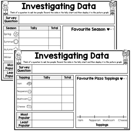 Investigating Data: Picture Graph Worksheets - Top Teacher