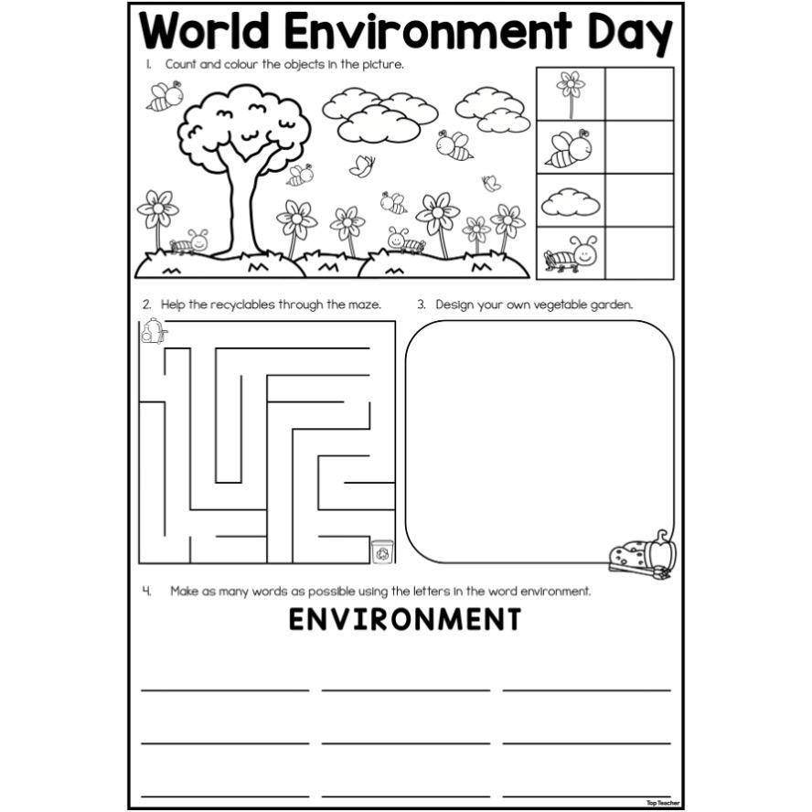Environment Day Worksheets