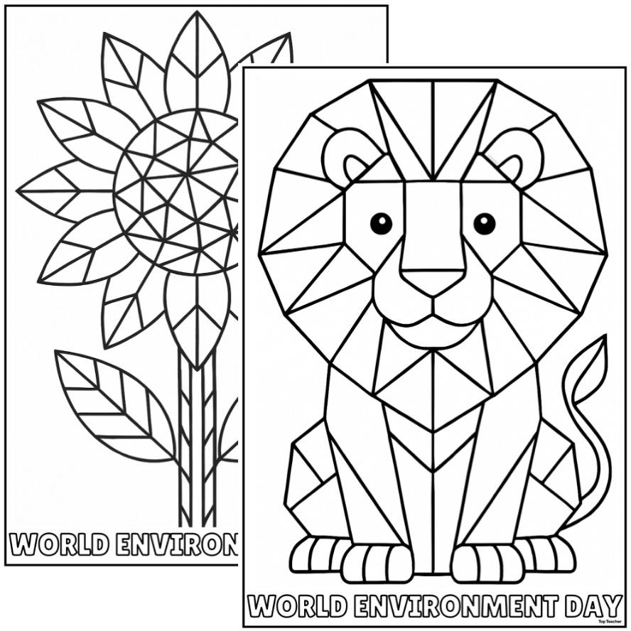 World Environment Day Mindfulness Colouring Worksheets - Top Teacher