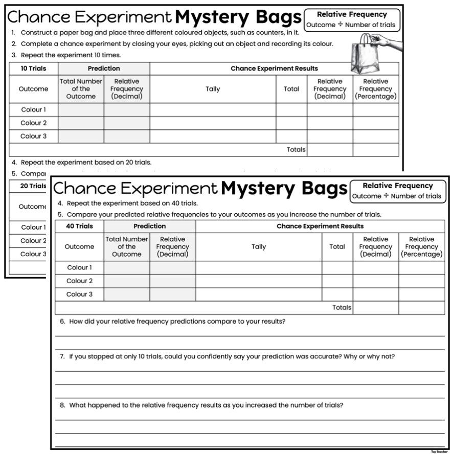 Construction Chance Experiment: Mystery Bags - Top Teacher