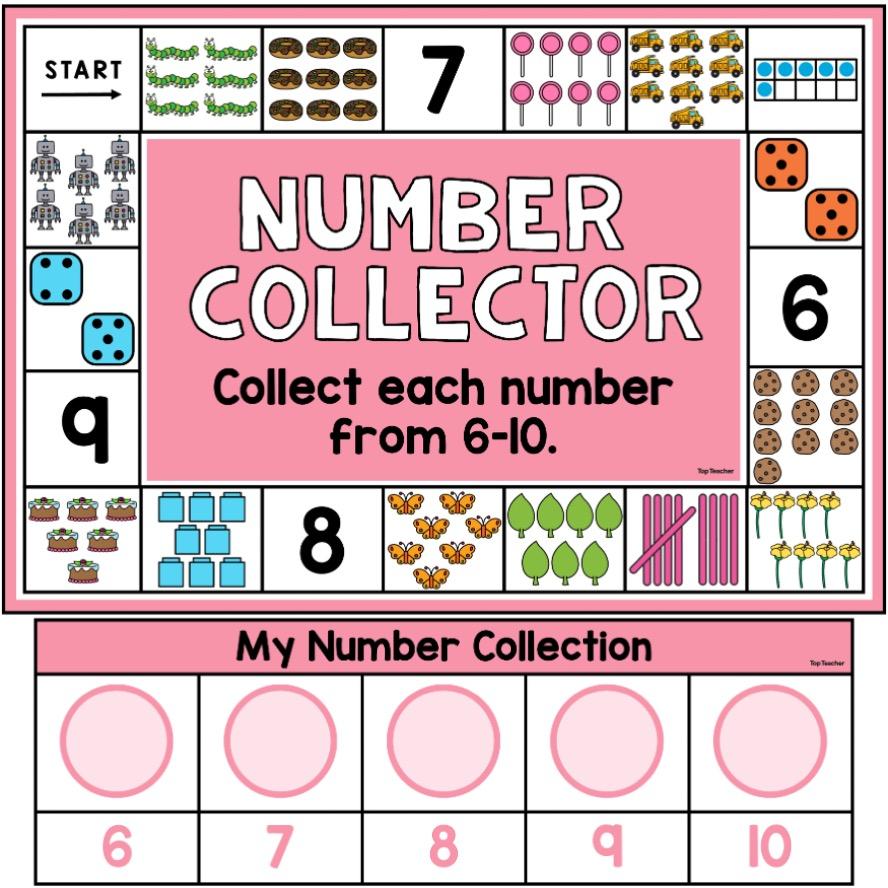 Number Collector Game: Recognising Numbers 6-10 - Top Teacher
